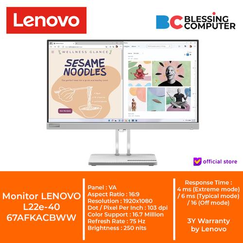 Jual Monitor LENOVO L22e-40 VA FHD 75 Hz 67AFKACBWW - Kota Denpasar - Blessing Computer Bali ...