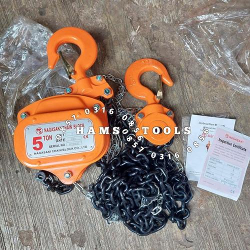 Jual chain block 5 ton x 5 meter nagasaki takel manual Made In Japan ...