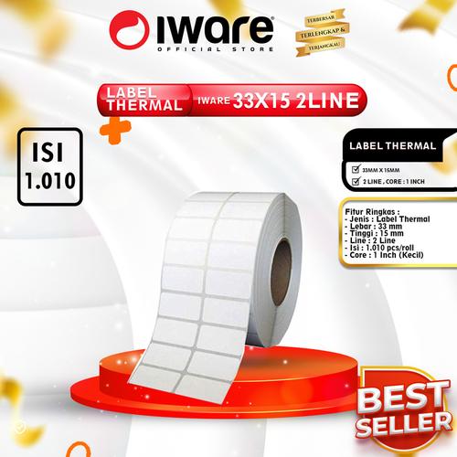Jual LABEL BARCODE STICKER 33X15 2LINE - LABEL THERMAL 33X15MM - ISI 1. ...