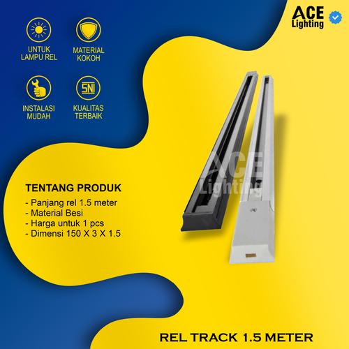 Jual Rel lampu sorot spotlight rell track 1.5 meter treklight - Putih ...