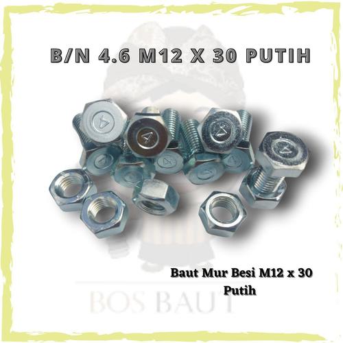 Jual Baut Mur Besi M12 x 30 Putih (Kunci 19) - Kota Surabaya - Bos Baut ...