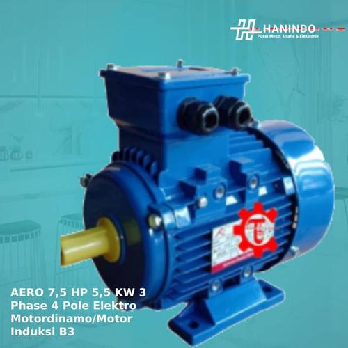 Jual AERO 7,5 HP 5,5 KW 3 Phase 4 Pole Elektro Motordinamo/Motor Induksi B3 - Kota Bandung ...
