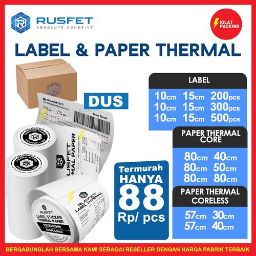 Jual Label Thermal Kertas Struk Kasir Kertas Printer Rusfet / Dus ...
