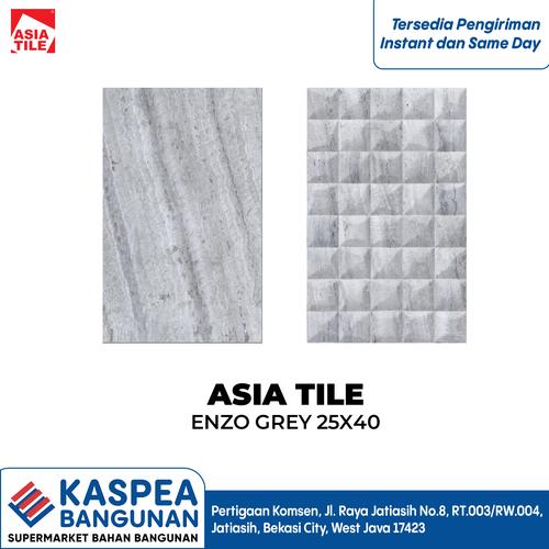 Jual KERAMIK DINDING ASIA TILE ENZO GREY 25X40 - GREY - Kota Bekasi ...