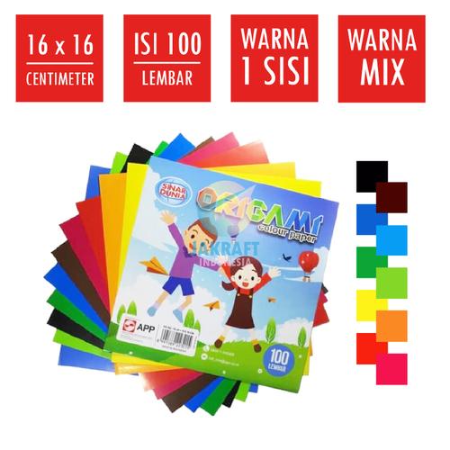 Jual Kertas Origami SiDU 16 x 16 Cm isi 100 Mix 10 Warna 1 Sisi SINAR ...