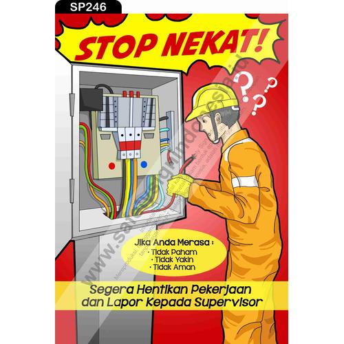 Jual SP246 Poster K3 Safety A1 Blok - Stop Hentikan Pekerjaan - Kota ...