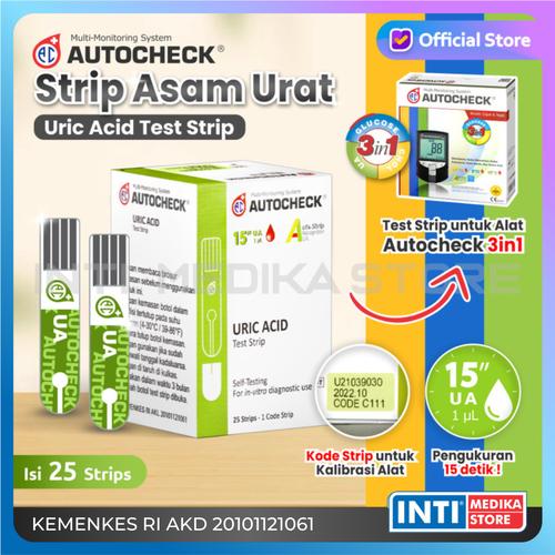 Promo AUTOCHECK - Strip Asam Urat Isi 25 pcs | Refill Uric Acid Test ...