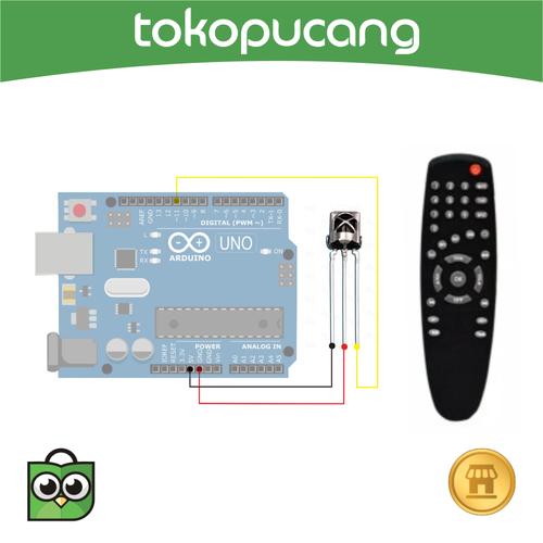 Jual Remote + ir infrared receiver Tl1838 NEC Arduino digital parabola ...
