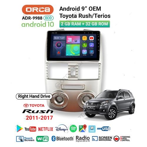 Jual Head Unit Rush Terios 2011-2017 ORCA 9988 ECO Android Auto Carplay ...