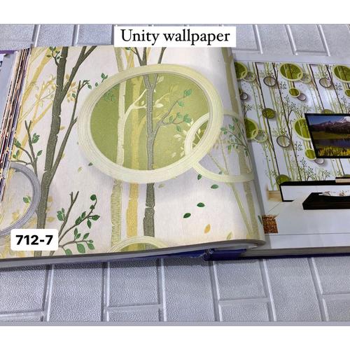 Jual Wallpaper Dinding Murah Pohon Ranting Daun Hijau Gold Biru ...