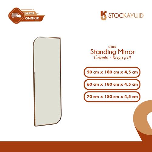 Promo Standing mirror full body kayu jati solid kaca dinding - 180 x 60 ...
