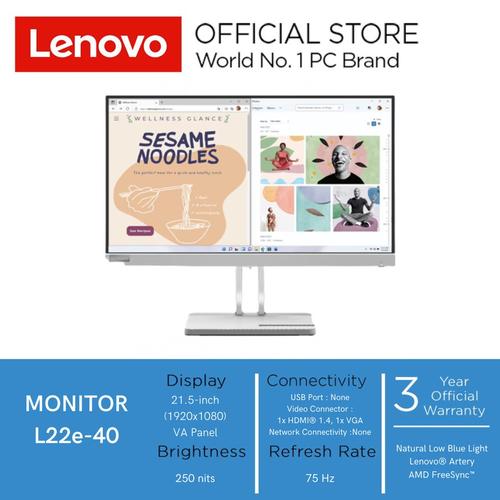 Jual Monitor LED Lenovo L22e-20 thinbezel 75hz freesync hdmi fhd| l22e ...