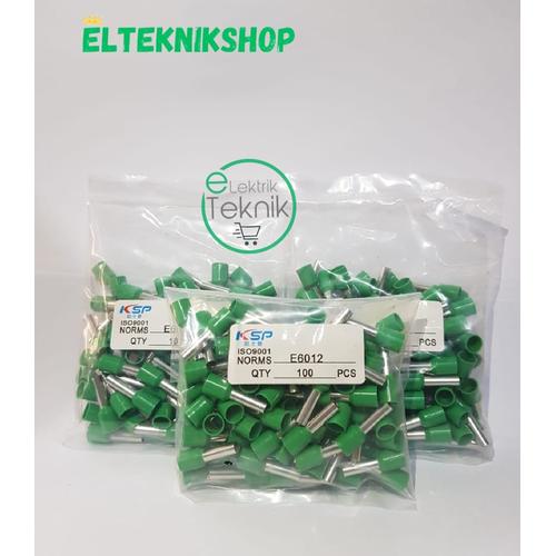 Jual Skun Kabel Ferrules 6 mm E-6012 insulated Warna HijauSkun Kabel ...