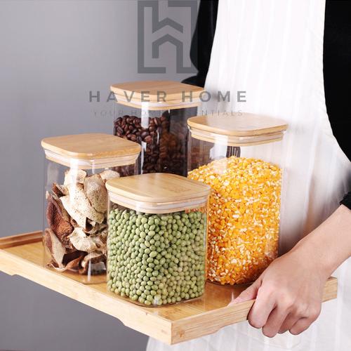 Jual Toples Kaca Kotak Tutup Kayu Elegan Multi Fungsi Kedap Udara ...