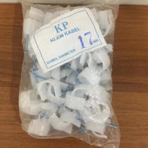 Jual klem pipa listrik 5/8 klem kabel pvc nomer 17 plastik clamp kabel ...