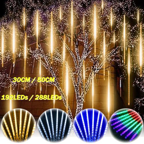 Promo Lampu Hujan Meteor LED 30cm/50cm 1 Set 8 Batang Lampu Hujan LED ...
