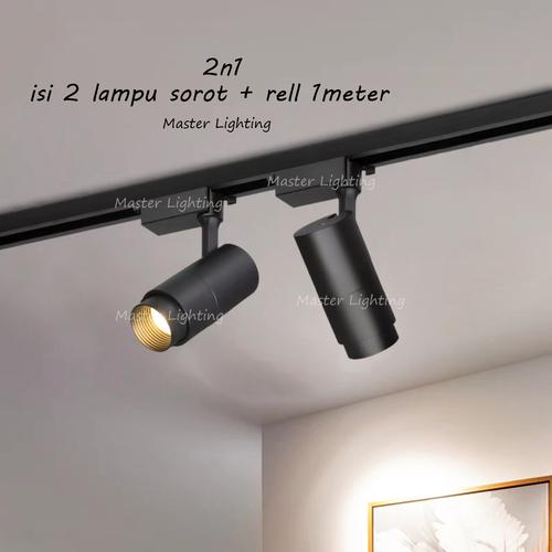 Jual Lampu sorot rell spotligh led 10w flexible 15 derajat 1set isi 2 ...