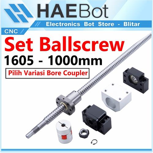 Jual [HAEBOT] Set Ballscrew Ball Screw SFU1605 SFU 1605 1000mm BKBF CNC ...