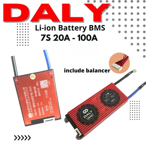 Jual DALY BMS 7S 24V Li-ion 20A, 30A, 40A, 50A, 60A, 80A, 100A - 20A ...