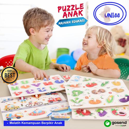 Jual Mainan Edukasi Anak Puzzle Knob Kayu Pazel Wooden Jigsaw Angka ...