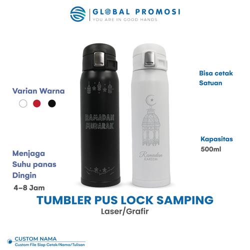 Jual Custom Botol Minum Termos Push Lock Samping 500ml Laser Grafir ...