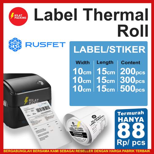 Jual Label Resi Thermal Label Struk Label Thermal Premium RUSFET ...