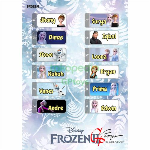 Jual Sticker Label Nama Vinyl vinil Karakter Frozen - Kab. Magelang ...