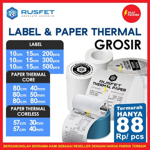 Jual Stiker Thermal Paper Label Resi Barcode RUSFET Sticker Lebel ...