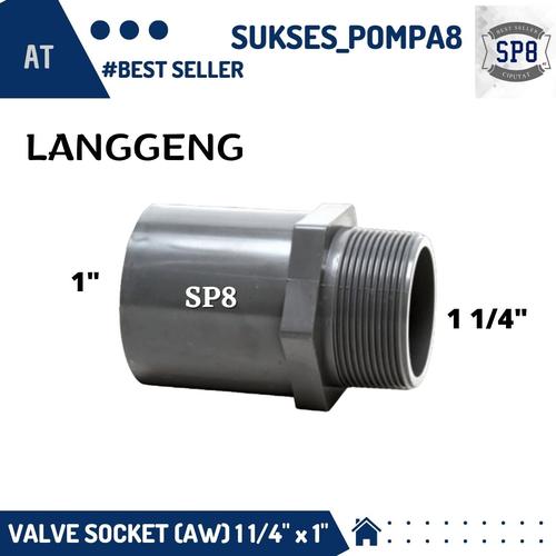 Jual Sok Drat Luar (SDL) 1 1/4" x 1" Langgeng / Valve Socket (AW ...
