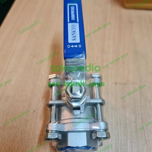Jual Ball valve sankyo 4" inch 1000 WOG type 3pc/stop kran sankyo SS316 ...