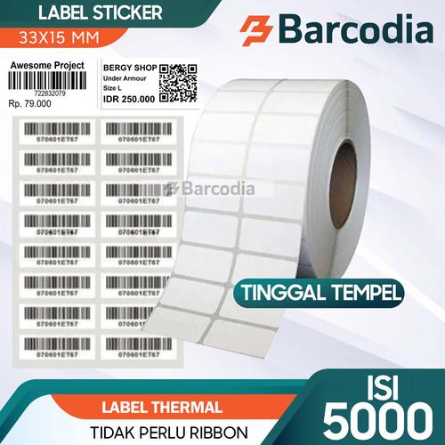 Jual LABEL BARCODE XPrinter 33 X 15 STICKER THERMAL 33X15 MM 33x15MM 2 ...
