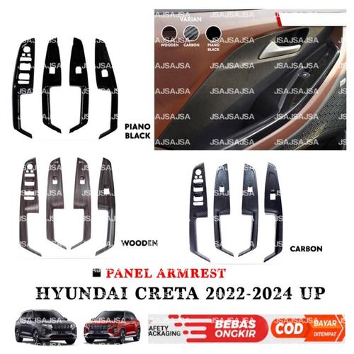 Jual Panel Power Window Armrest Hyundai Creta 2022 2023 2024 Wood Hitam ...
