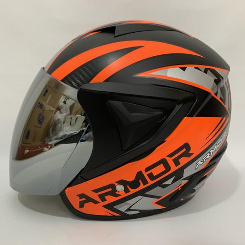 Jual Helm JP13 Armor (Orange) Hitam Doff Helem Dewasa Vista SNI BXP ...