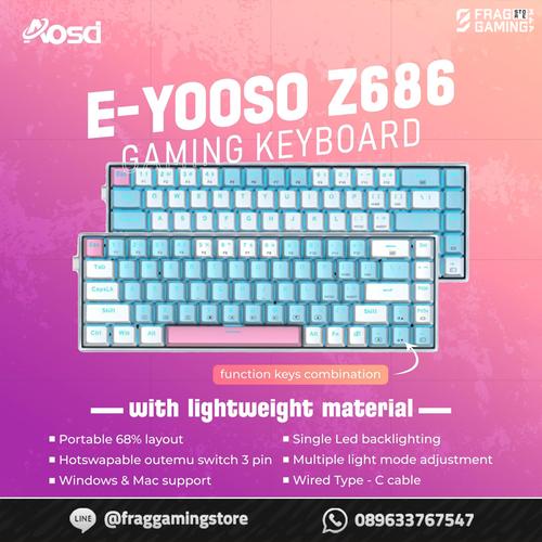 Jual EYOOSO Z686 E-YOOSO 68% Hotswap Outemu Single Led Mechanical ...