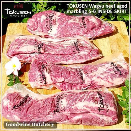 Promo 1kg 1pc wagyu beef Tokusen marbling 5 INSIDE SKIRT aged FROZEN ...
