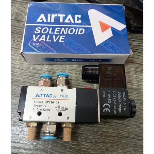 Jual Solenoid valve AIRTAC type 4v210-08 Set Fiting dan Silincer Ac220/Dc24 - AC220 VOLT ...