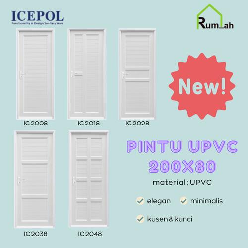 Jual PINTU UPVC 200X80 PUTIH / PINTU KAMAR MANDI WC KAMAR TIDUR ICEPOL ...