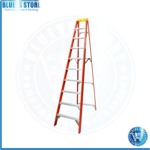 Jual Krisbow Tangga Lipat Fiber Glass 3 Mtr 10 Step Merah Ladder Step ...