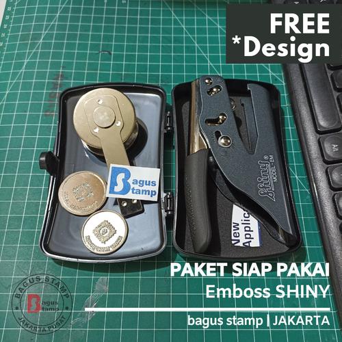 Jual PAKET Stempel Emboss Shiny EM Diameter 36mm 36 mm - SET SIAP PAKAI ...