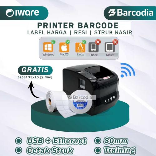 Promo PRINTER BARCODE IWARE IW385B - LABEL XPRINTER 385B | IW 385B | XP ...