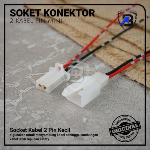 Promo Soket Sambung 2 Pin Kecil / Mini Socket Kabel Konektor Mobil ...
