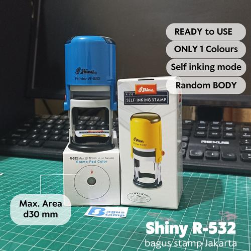 Jual Stempel Shiny R532 / R-532 Custom Text Design Otomatis Dia 30mm 30 ...