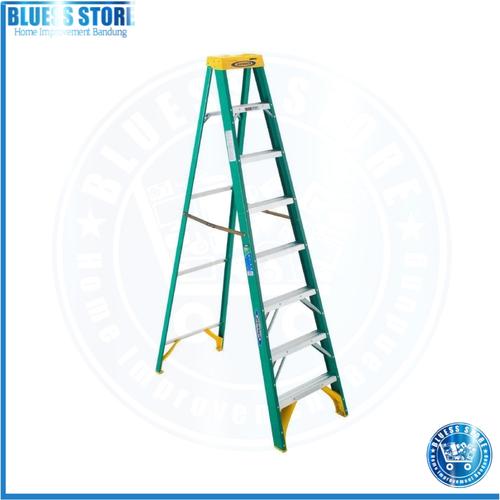 Jual Werner Tangga Lipat Fiber Glass 8 Step 2.4 Mtr Hijau Ladder Step 8 ...