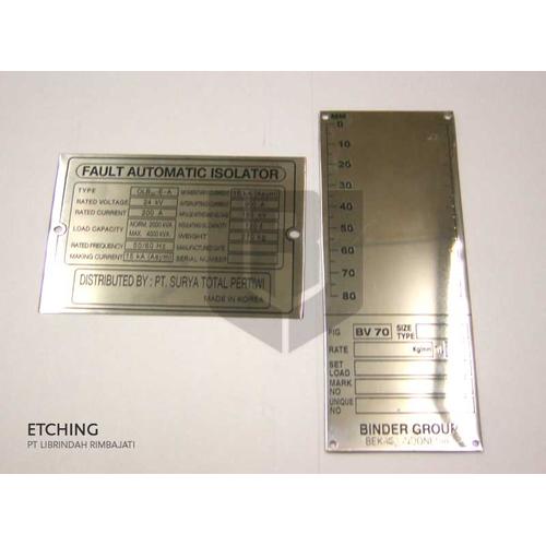 Jual Etching Gravir Nameplate Tag Tagging Stainless Steel 304 atau 316 ...