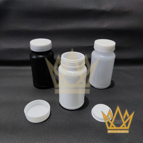 Jual Botol Obat HDPE 60 Kapsul Wadah Bulat Putih Hitam Tutup Ulir 100 ml - Jakarta Barat - Raja ...