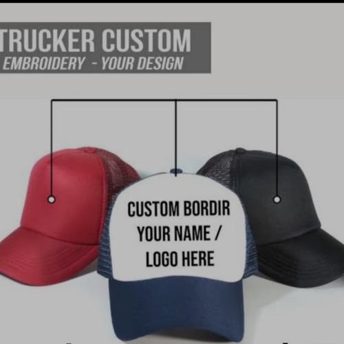 Jual topi jaring Tucker bordir custom satuan logo tulisan disen bebbas ...