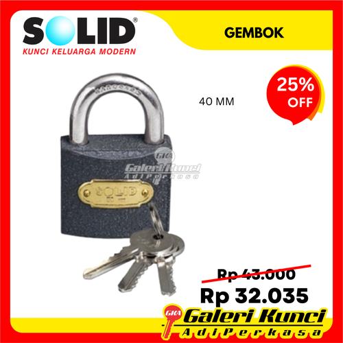 Jual Gembok SOLID 819 - 40MM Grey Padlock Gembok Pagar - Kota Malang ...