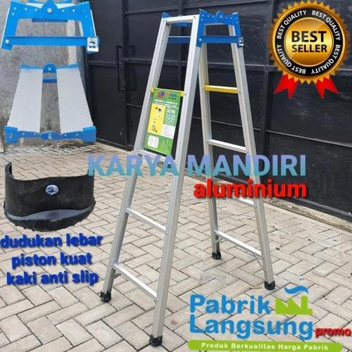 Jual TERLARIS Tangga Lipat Aluminium Ladder caltek Biru - Ukuran/ 150Cm ...