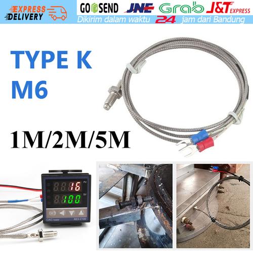 Jual 1/2/5M Thermocouple Termokopel Type K Dengan Kabel Perak - 1m ...