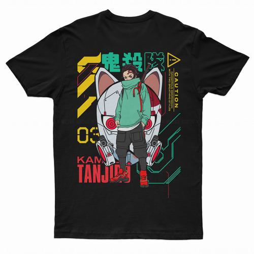 Jual Tshirt Tanjiro Cyber Series Black Anime Manga Demon Slayer - S ...